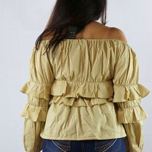 ETC | Tops | 0 Cotton Off Shoulder Lightweight Tan Top 321 | Poshmark